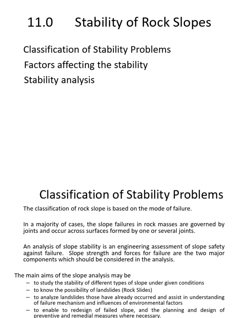 Stability of Rock Slopes | PDF | Landslide | Applied And ...