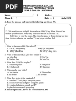 English Year 2 Uasa Paper 2024 | PDF | Language Arts & Discipline