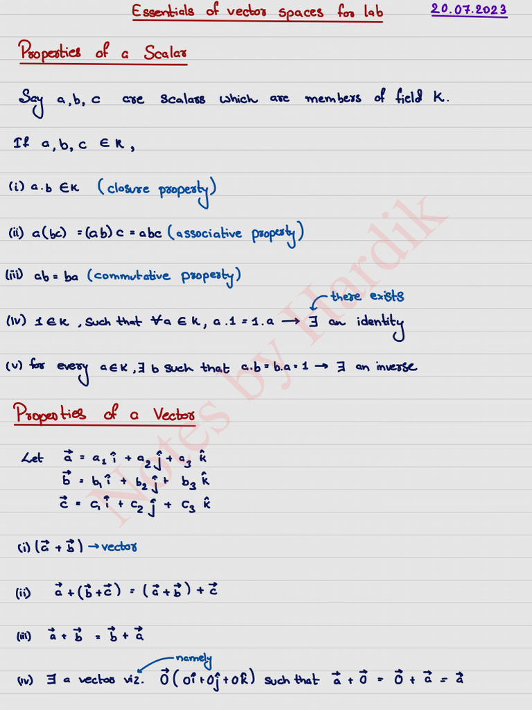 Maths - 3 Vector Spaces Completed | PDF