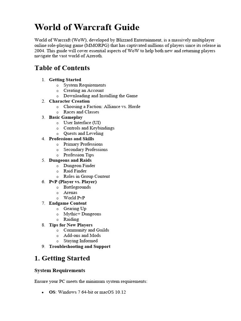 Guide Wow Pdf World Of Warcraft Video Game Gameplay