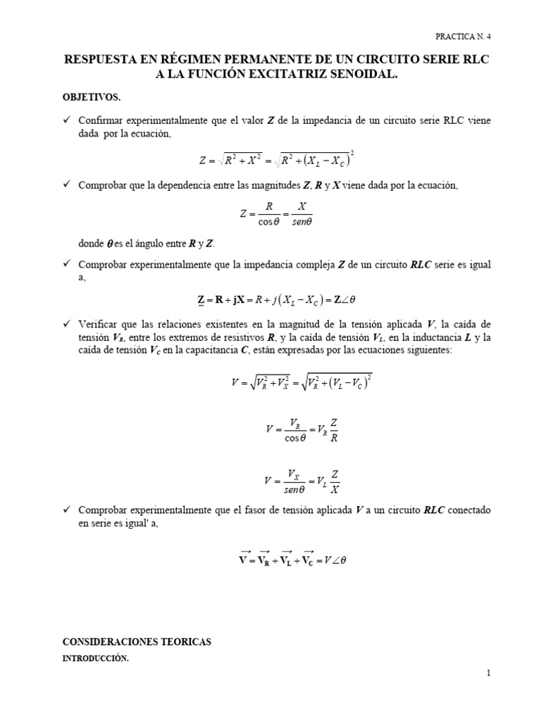 Practica 4 | PDF | Impedancia eléctrica | Inductor
