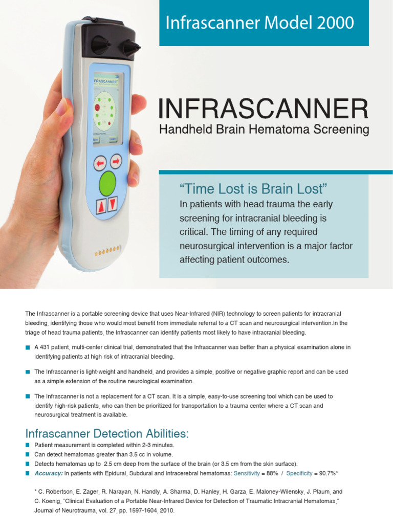 Infrascanner 2000 Brochure Letter | PDF | Traumatic Brain Injury | Medicine