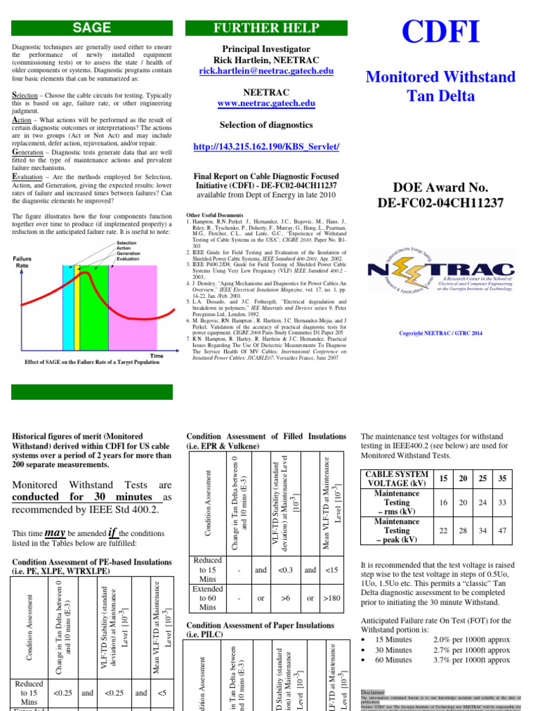 NEETRAC CDFI Report Tan Delta | PDF | Insulator (Electricity ...