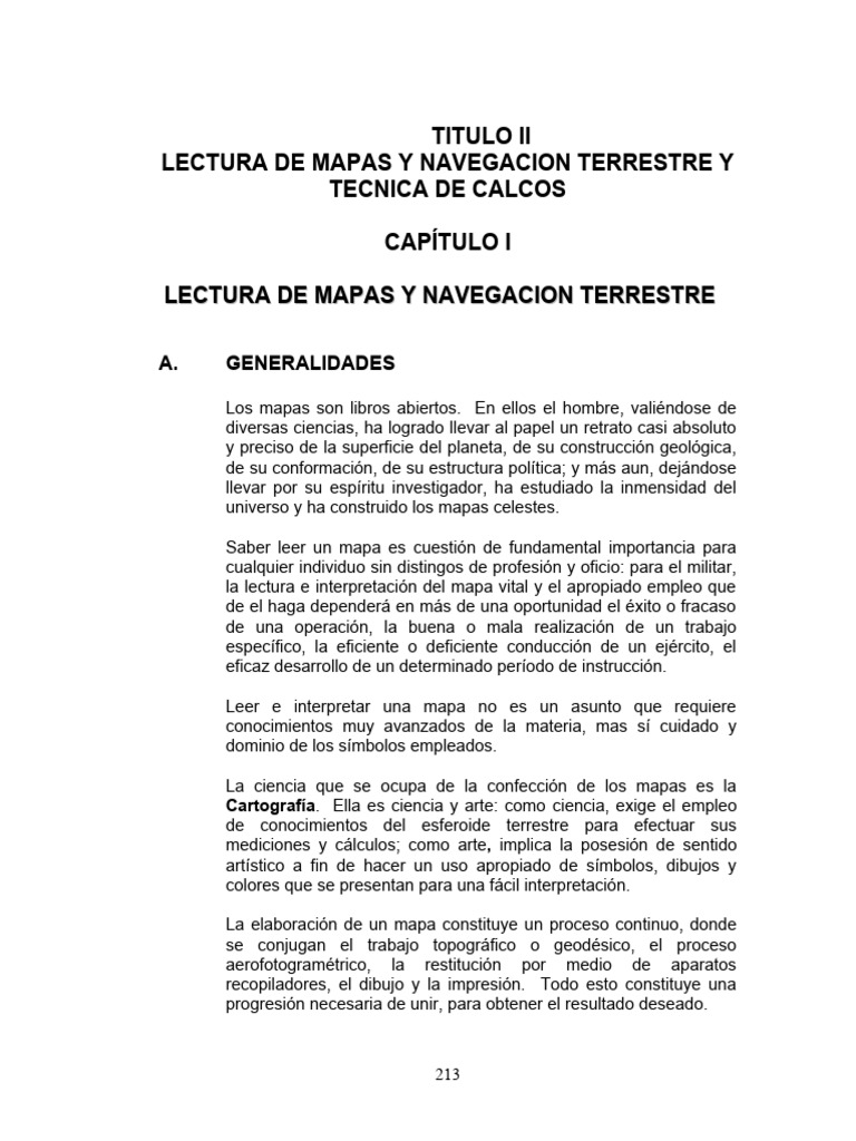 TEXTO CORREGIDO LECTURA DE MAPAS Y NAVEGACION TERRRESTRE | Descargar ...