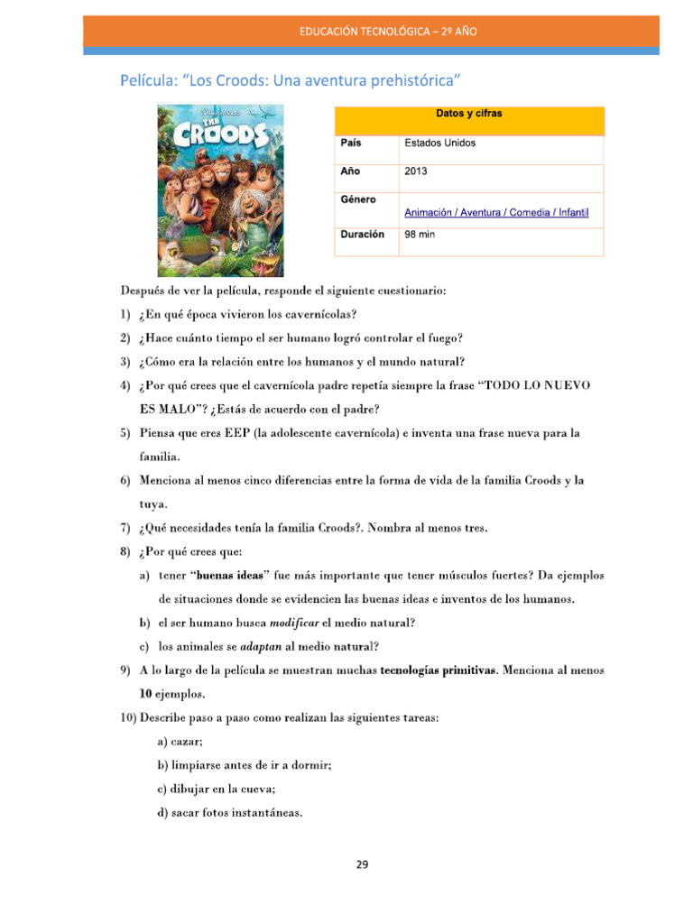 TP Película Los Croods | PDF