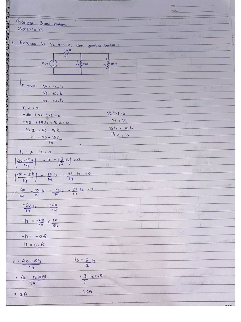 Rangga Bima Pratama 2320201027 Rangkaian Listrik | PDF