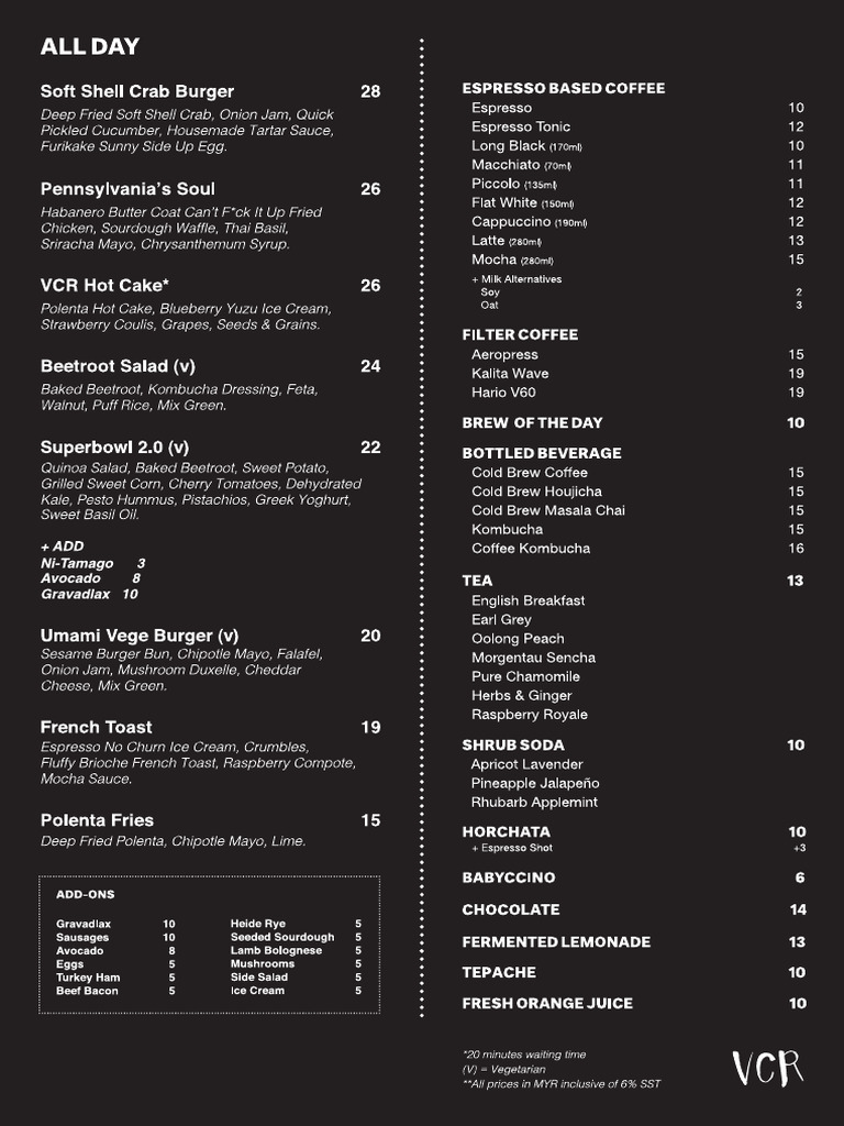 Bangsar Menu | PDF