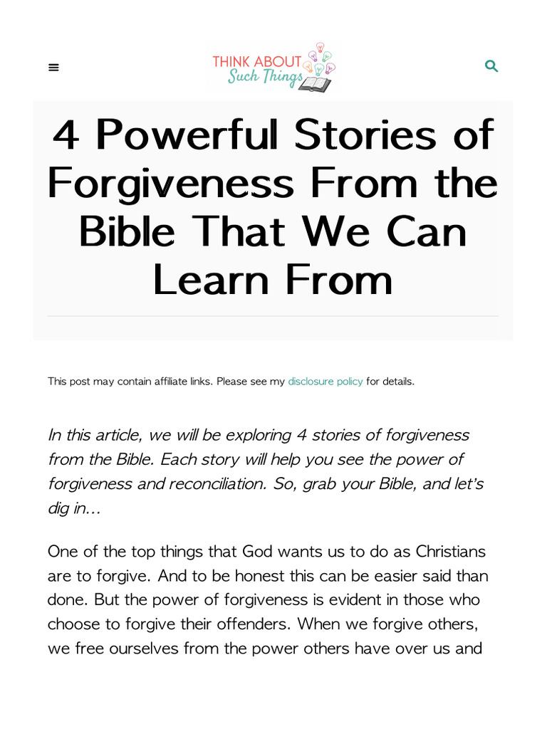 4 Powerful Stories of Forgiveness From The Bible That We Can Learn From ...