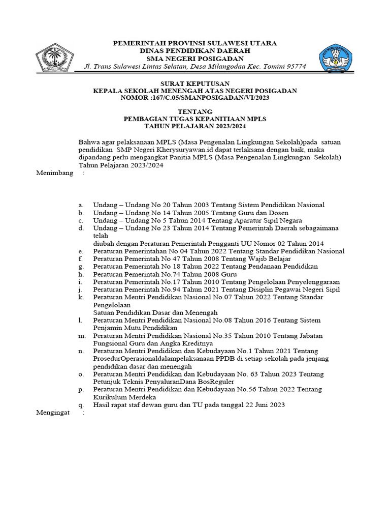 SK MPLS 2023 2024 | PDF