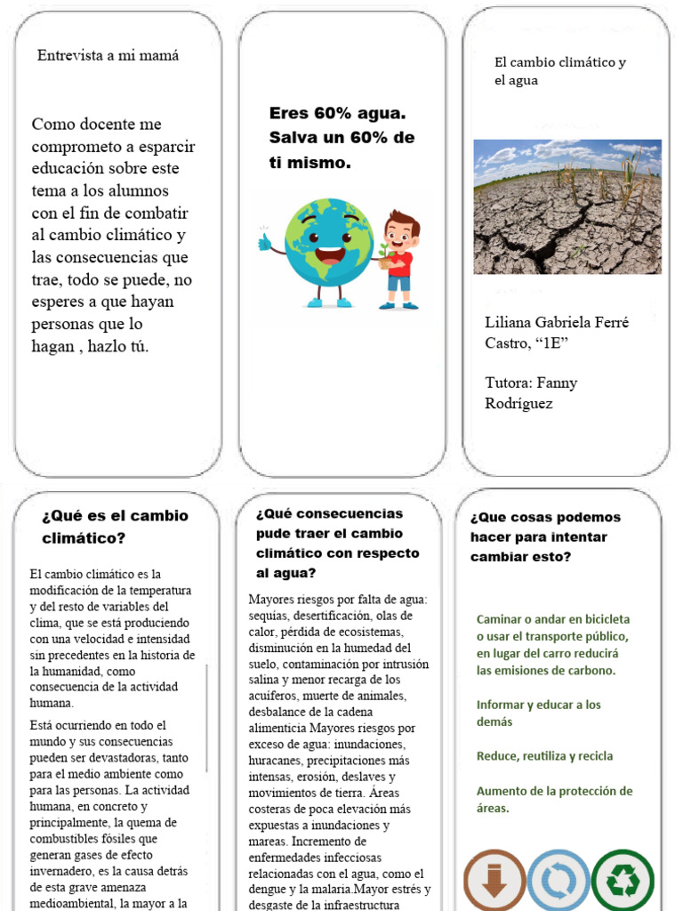 Cambio Climático y El Agua-Liliana Gabriela Ferré Castro | PDF | Agua ...