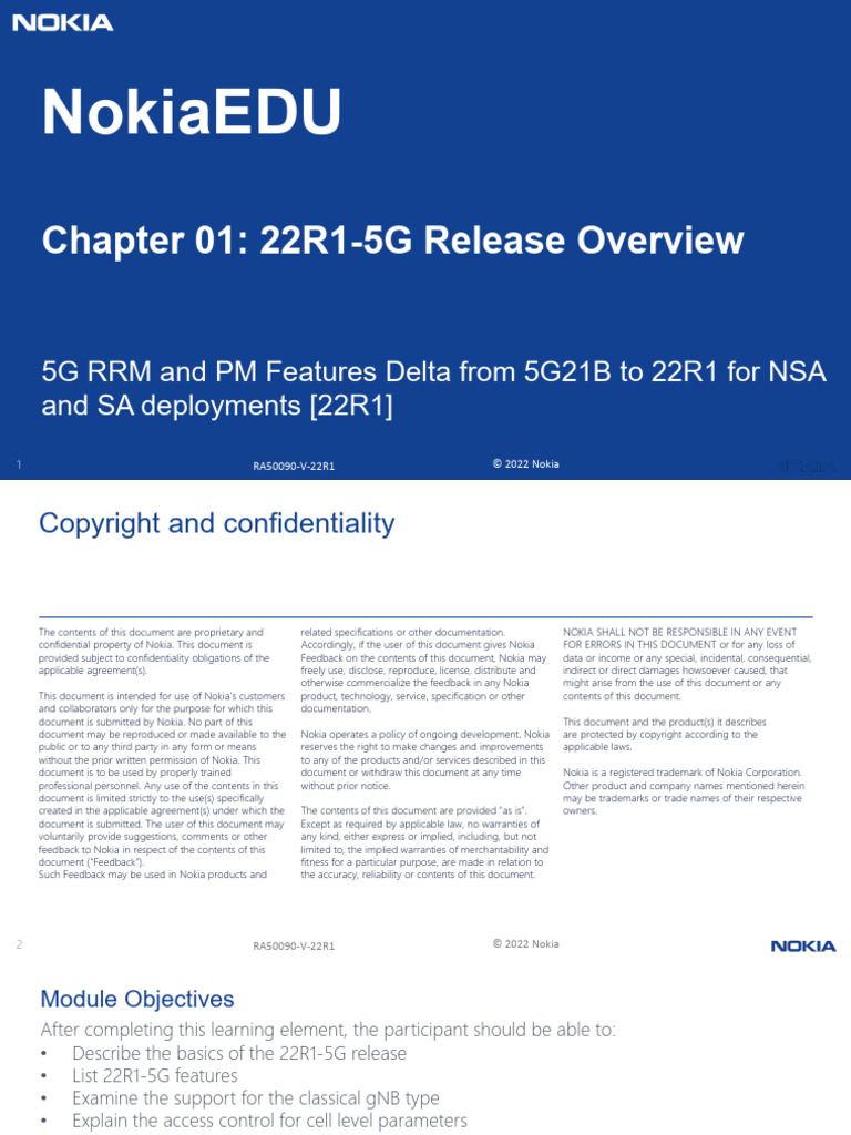 22R1-5G Release Overview | PDF | Lte (Telecommunication) | Duplex (Telecommunications)