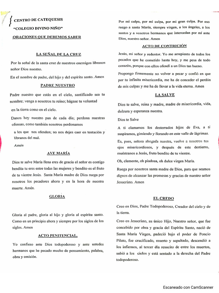Oraciones Del Catecismo | PDF
