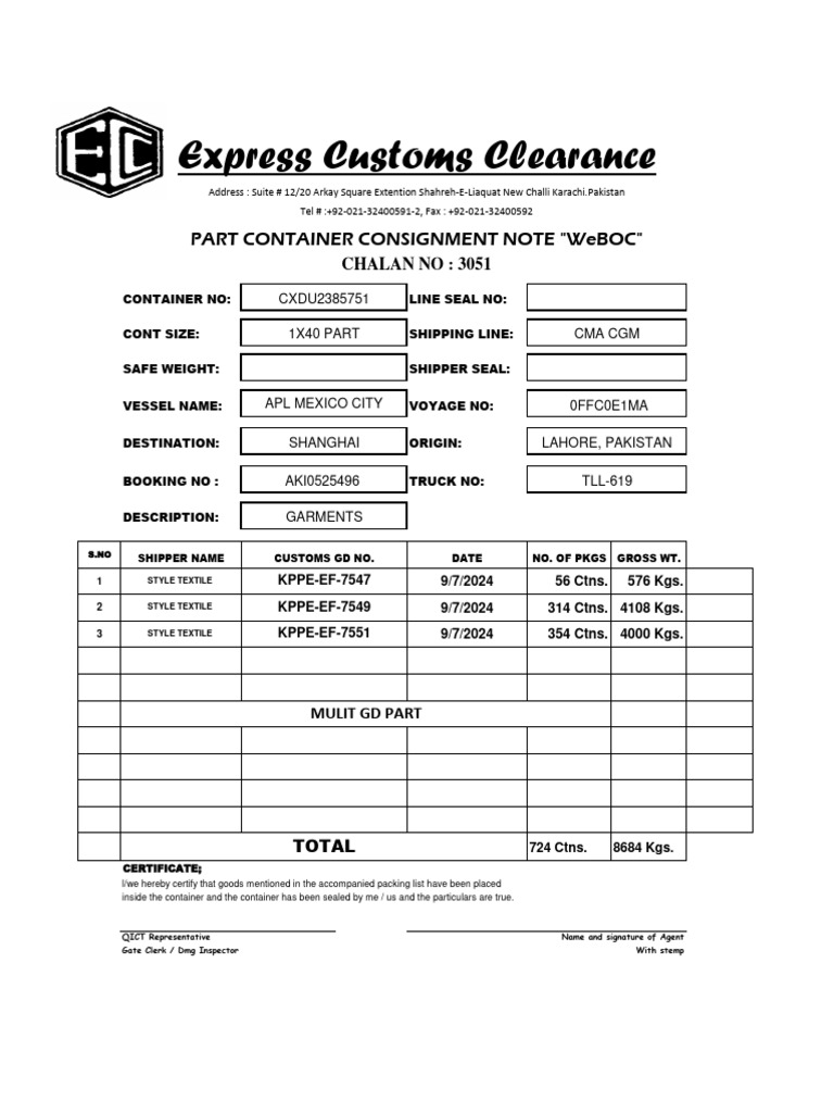 Cxdu2385751 Part Container Per Forma 1 To 10 | PDF