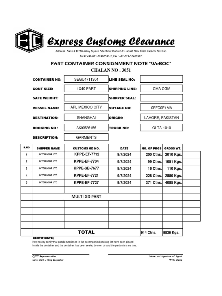 Segu4711304 Part Container Per Forma 1 To 10 | PDF | Water Transport ...