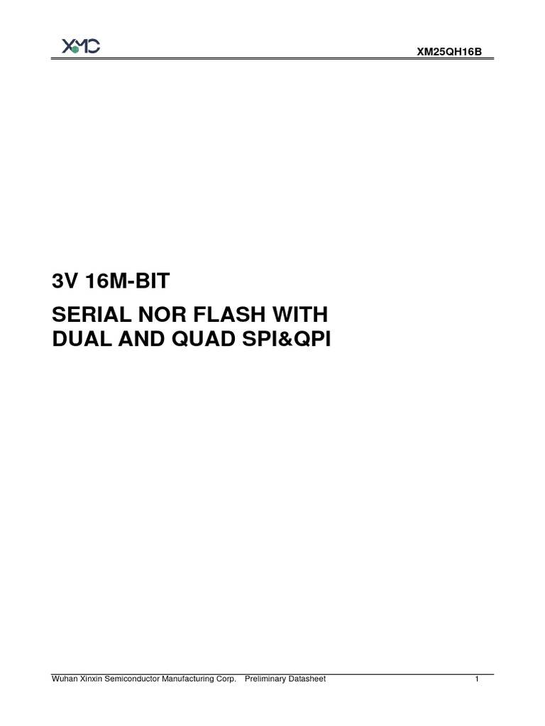 XM25QH16BHIG | PDF | Flash Memory | Input/Output