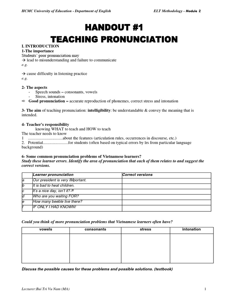 Teaching English Pronunciation Strategies | PDF | Stress (Linguistics ...