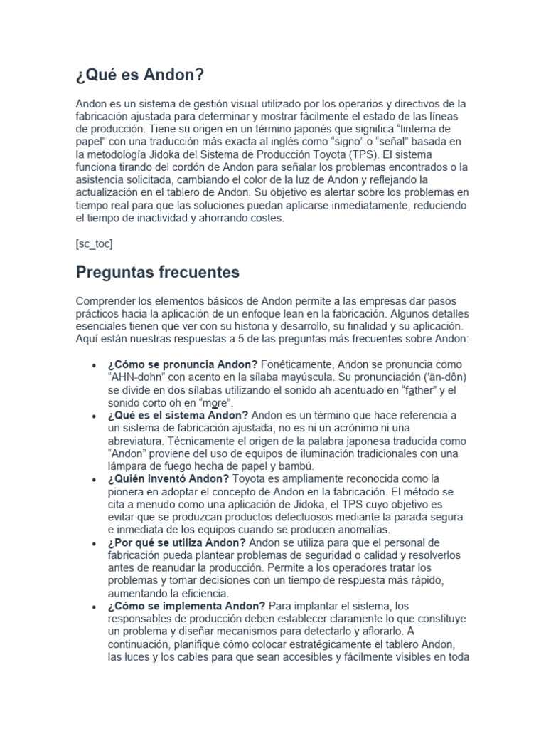 Qué Es Andon | PDF | Color