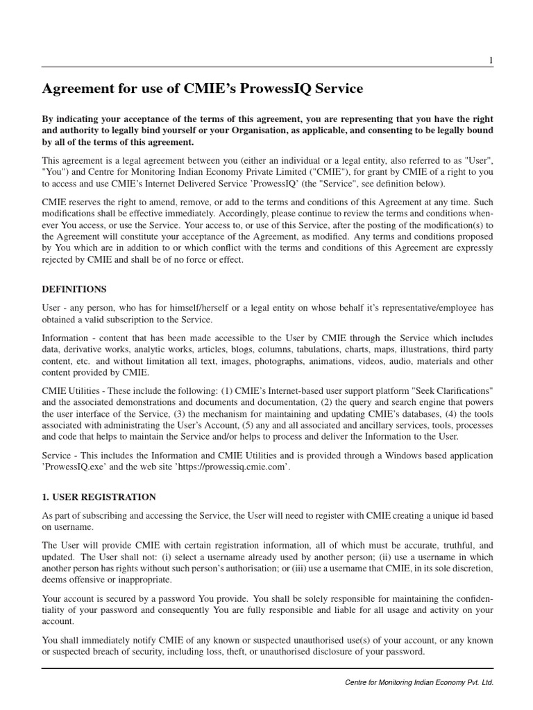 Prowessiq Cmie Com Agreement | PDF | Legal Liability | Copyright