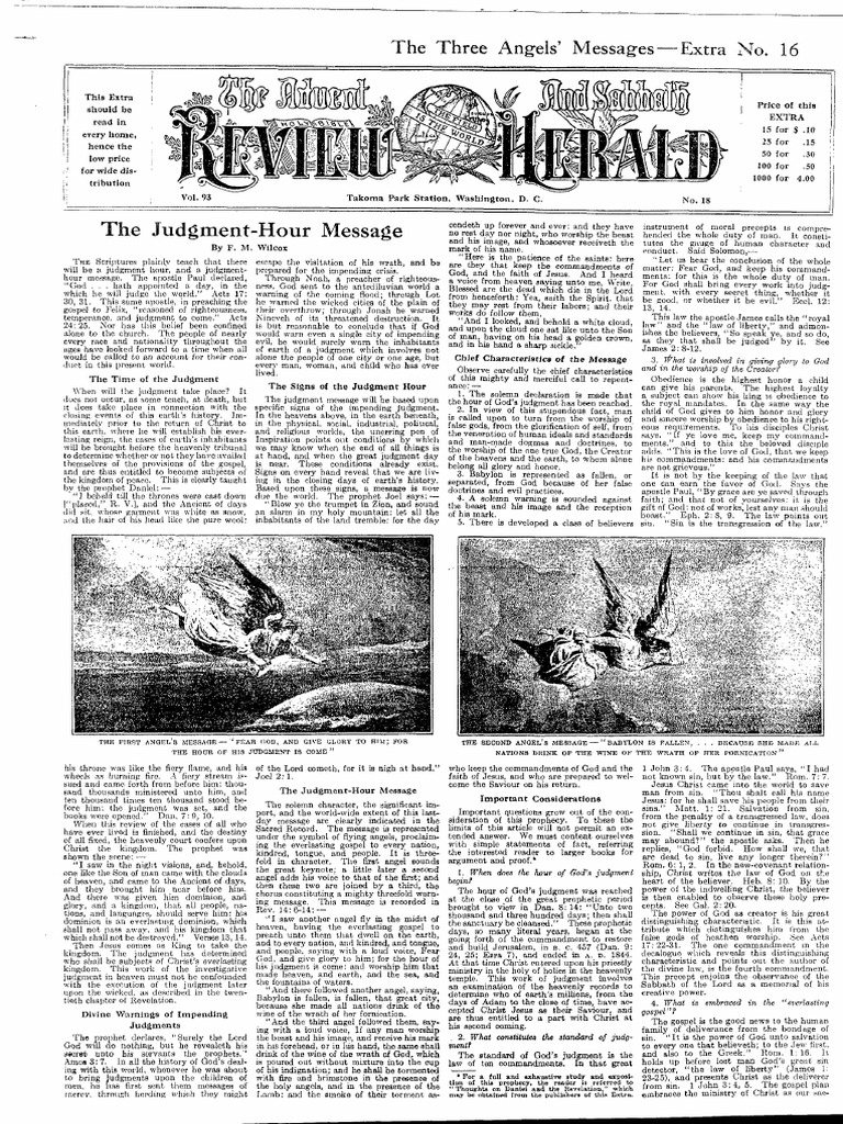 Advent Review and Sabbath Herald - April 10, 1916 | PDF | Jesus | Ten ...