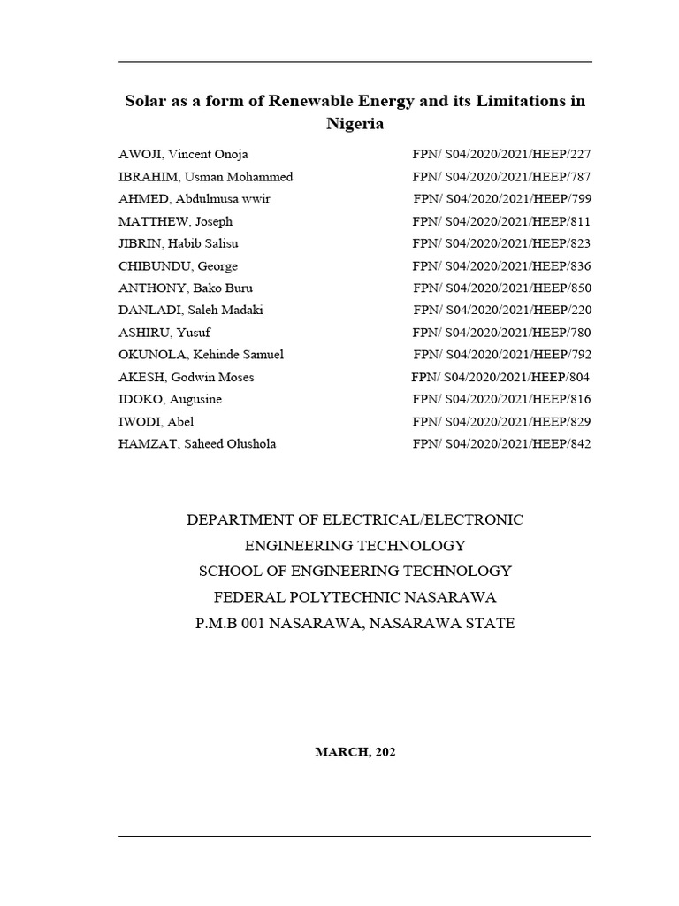 Nigeria's Solar Energy Challenges | PDF | Solar Power | Photovoltaic System
