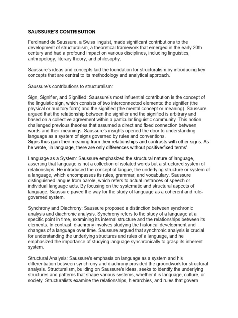 Structuralism and Poststructuralism | PDF | Linguistics | Semiotics Structuralism and Poststructuralism | PDF | Linguistics | Semiotics