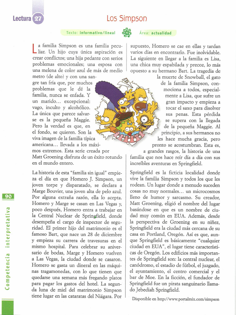 00 Taller de Interpretación - Los Simpson | PDF