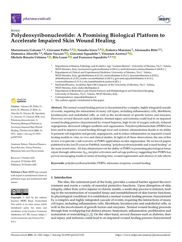 PDRN APromising Biological Platform To Accelerate Impaired Skin Wound ...