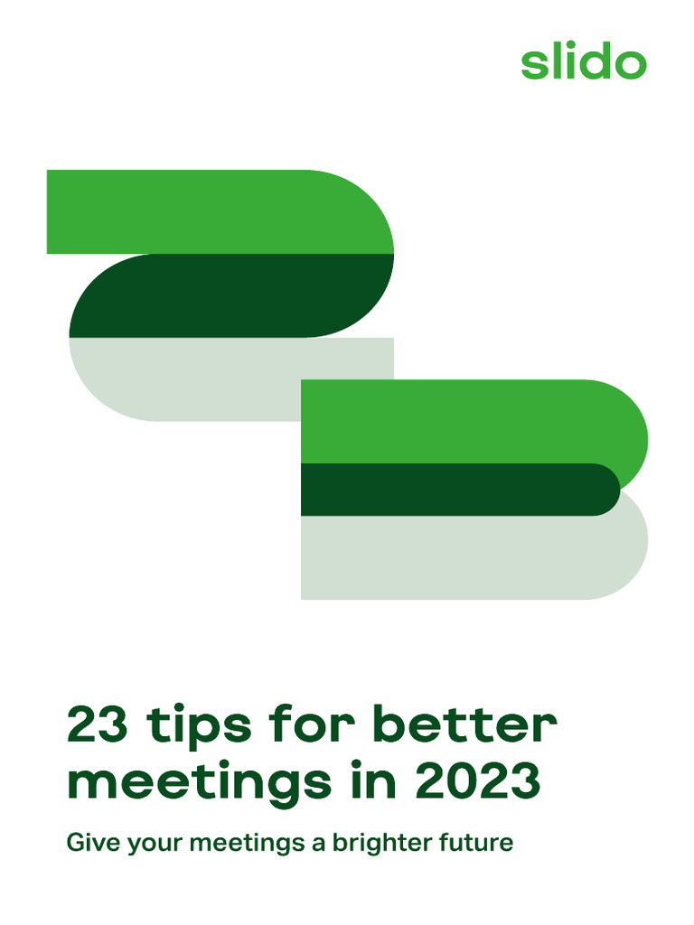 23 Tips For Better Meetings Slido | PDF