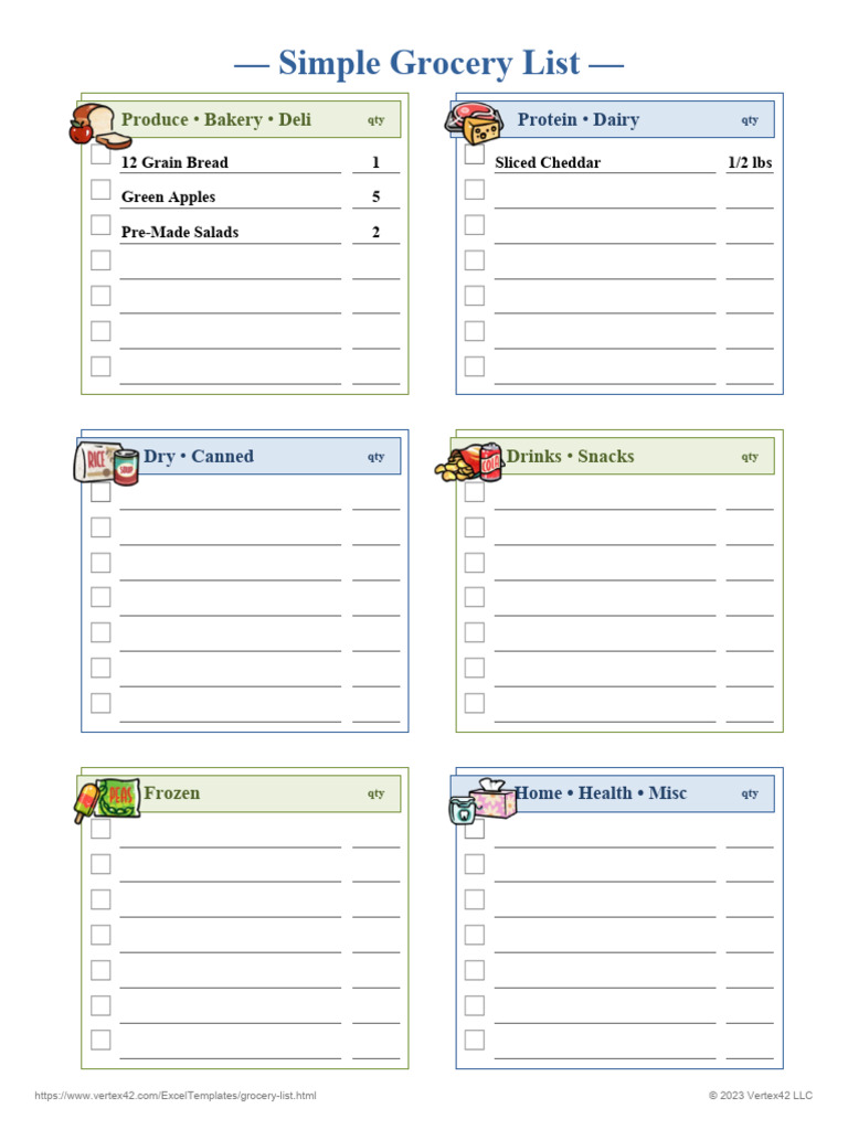 Simple Grocery List | PDF | Foods | Cuisine
