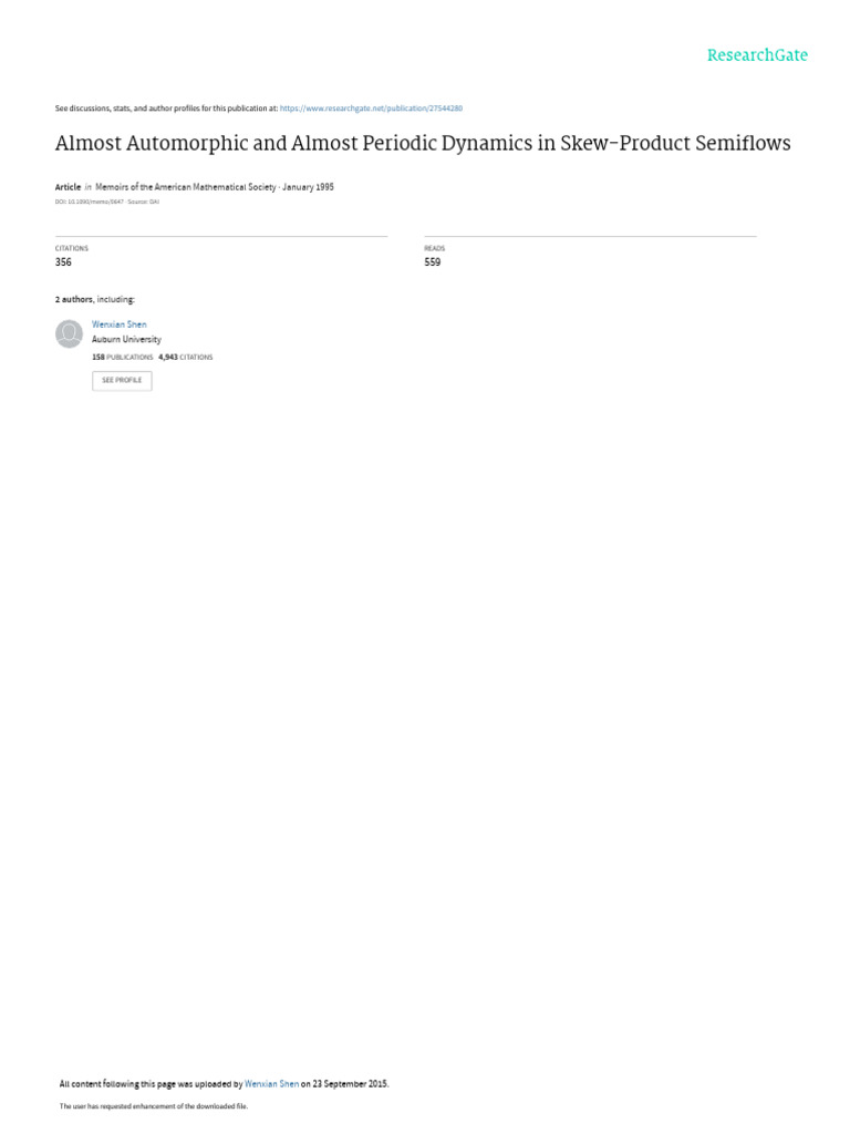 Almost Automorphic and Almost Periodic Dynamics in | PDF | Dynamical ...