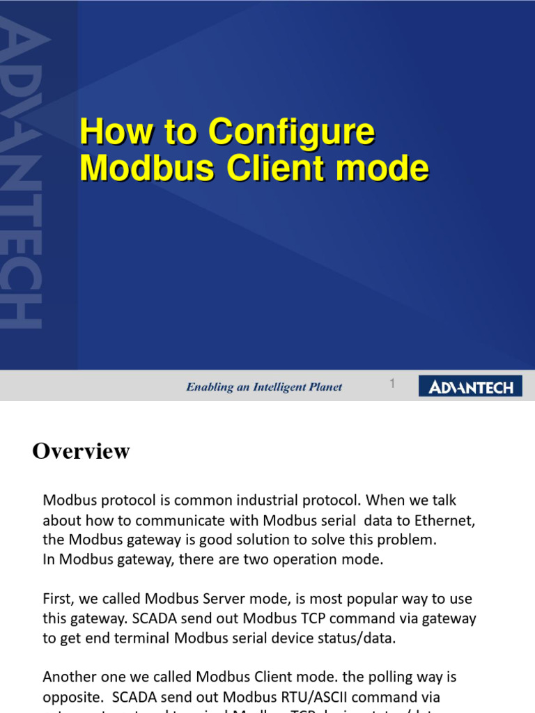SOP - EKI-1200 Series - How To Configure Modbus Client Mode - 20230411 | PDF | Transmission ...