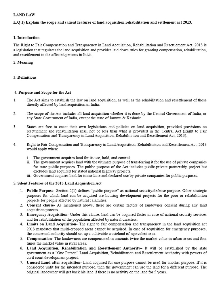 Land Law Test Answer | PDF | Legal Documents | Common Law