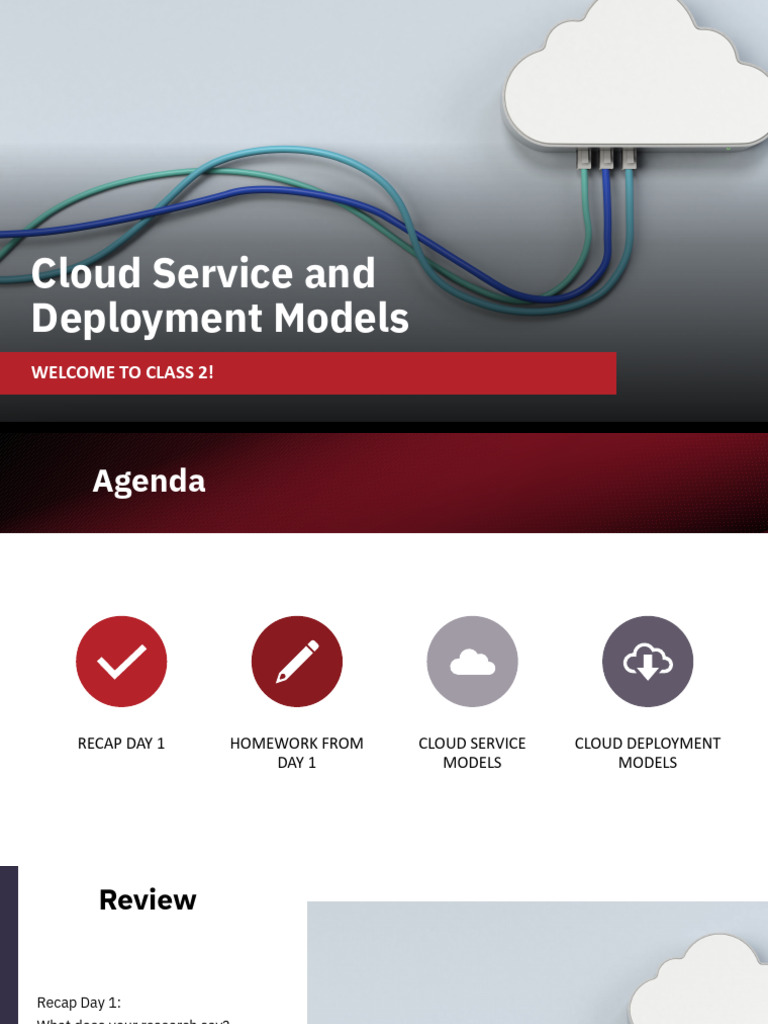CSCL1000 - Class 2 - CloudServices - DeploymentModels | PDF | Cloud Computing | Software As A ...