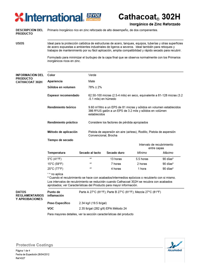 Cathacoat 302H | PDF | Zinc | Abrasivo