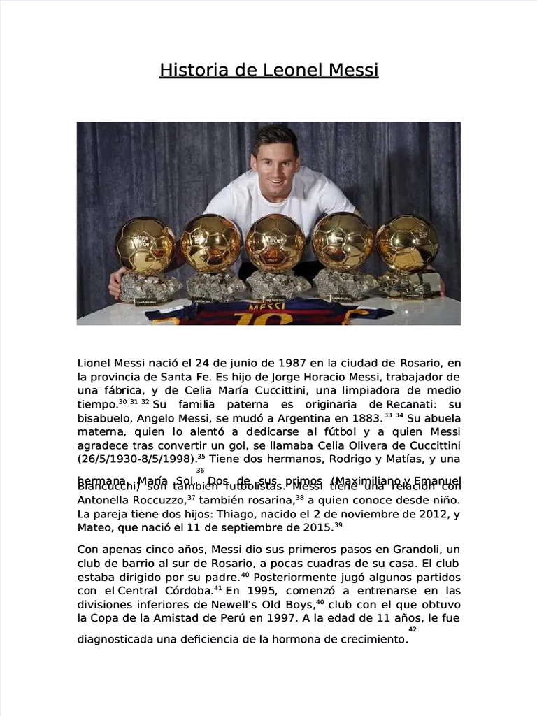Historia de Leo Messi | PDF