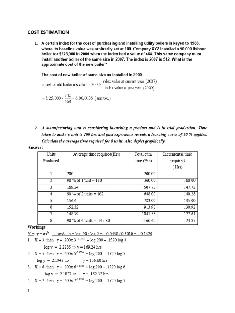 Cost Estimation | PDF