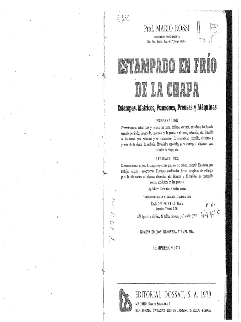 Estampado en Frio - Rossi | PDF