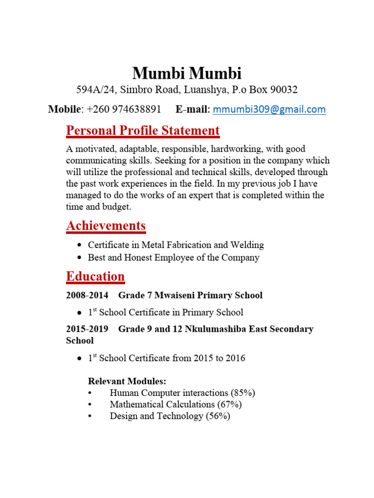 (My CV) (1) - 1 | PDF | Engineering