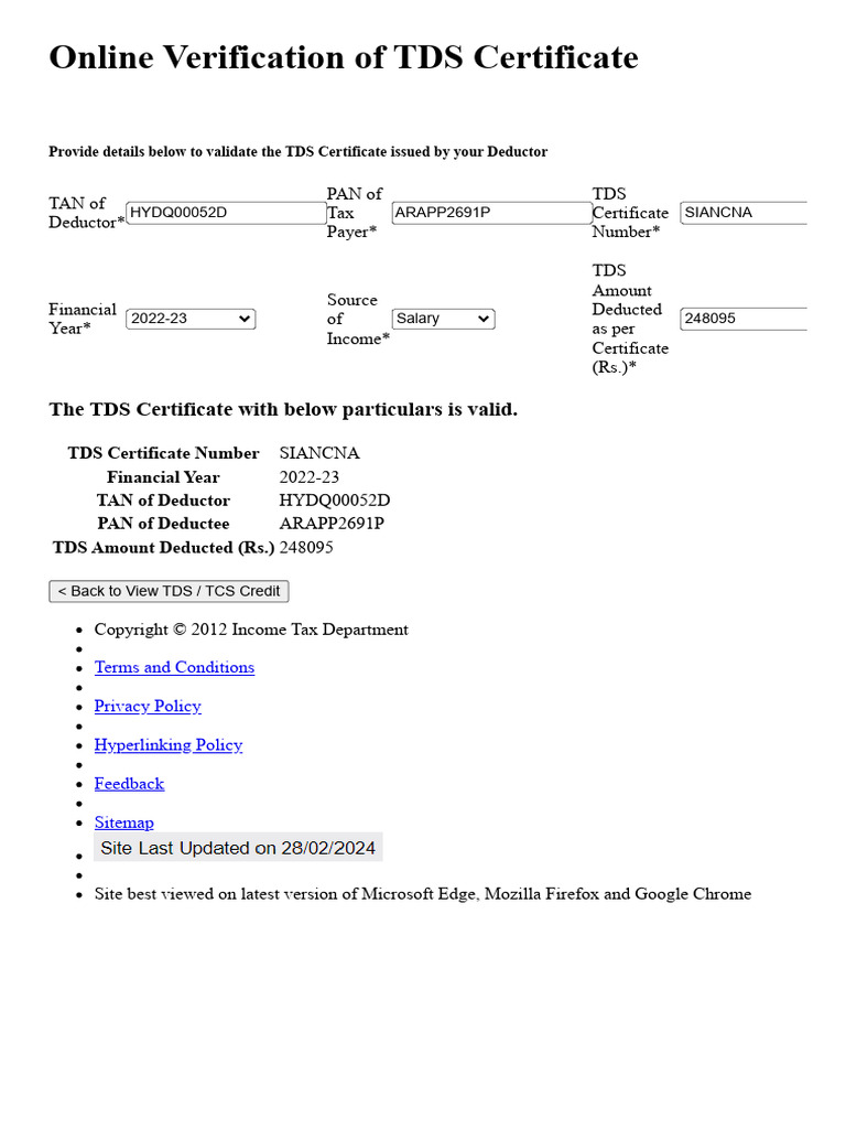 P MARK PRAMOD 23-24 TRACES - TDS - TCS Credit | PDF
