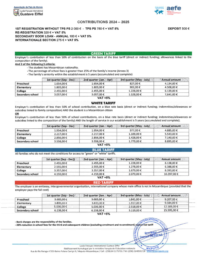 School Fees 2024 2025 1 | PDF
