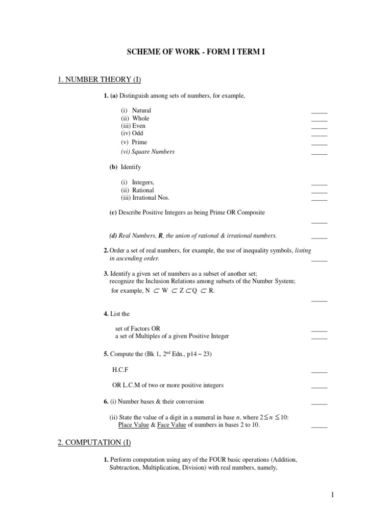 HC Maths CSEC WORK SCHEMES 2018 - 2019 | PDF | Set (Mathematics ...