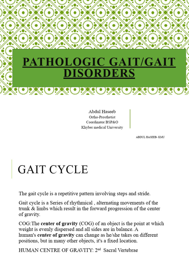 Lecture#4 Normal and Pathologic Gate | PDF | Anatomical Terms Of Motion ...