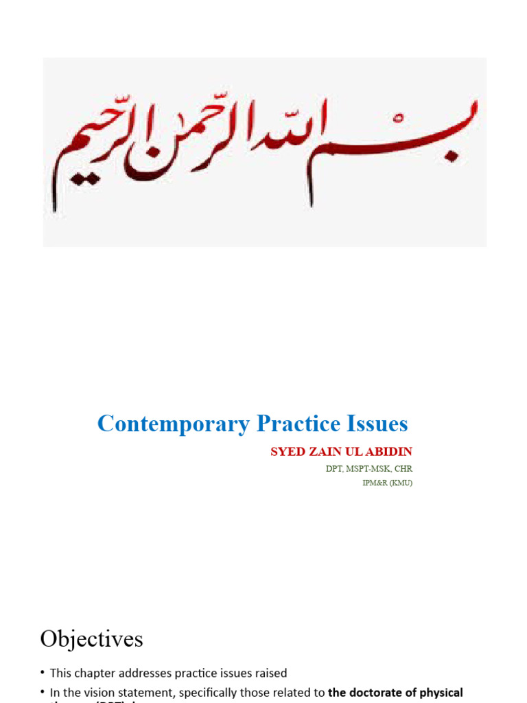 LEC 3 Contemporary Practice Issues New | PDF | Physical Therapy ...