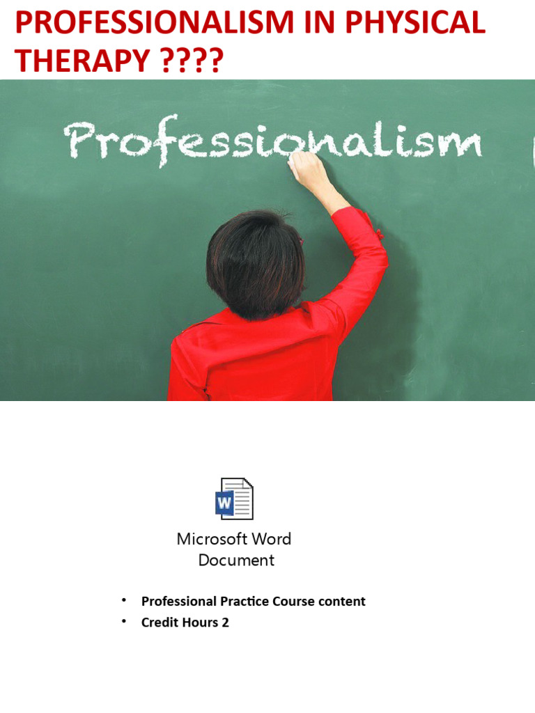 01-Professionalism in Professional Practice | PDF | Physical Therapy | Autonomy