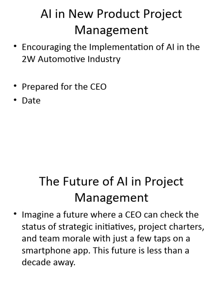 AI in New Product Project Management | PDF