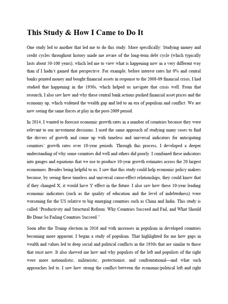 Ray Dalio Resumef | PDF | Money | Central Banks