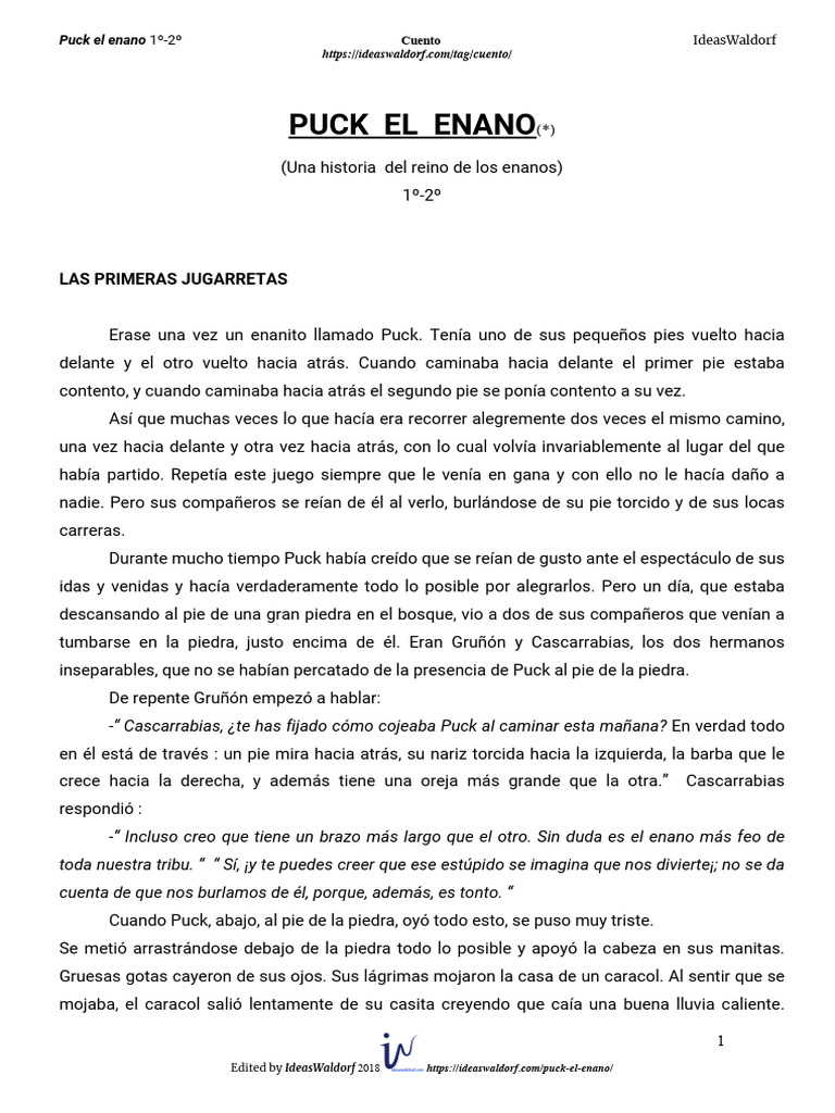 La historia de Puck el enano | PDF | Libros para adolescentes