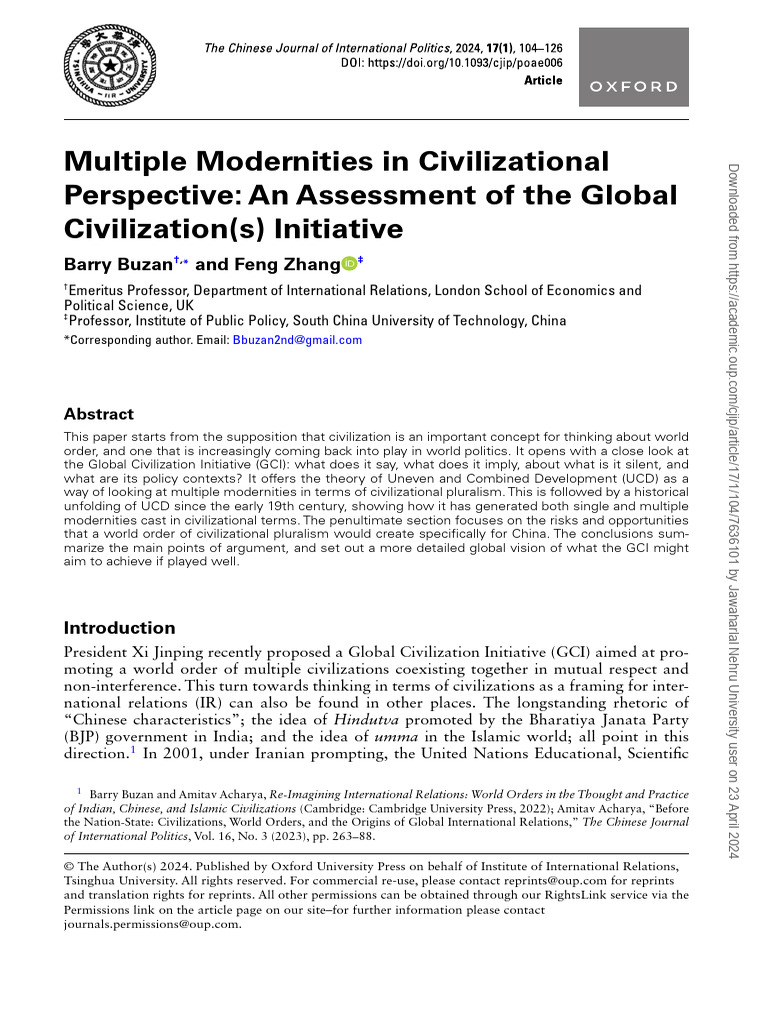 Global Civilization Initiative Analysis | PDF | Civilization | Modernity