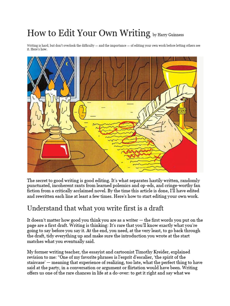 Editing Your Own Writing Guide | PDF