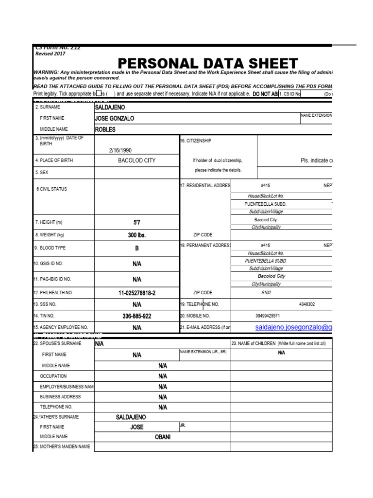 NEW PDS FORM (2017) | Download Free PDF | Passport | Government